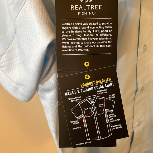 Realtree | Shirts | Nwt Light Blue Realtree Short Sleeve Mens Fishing ...